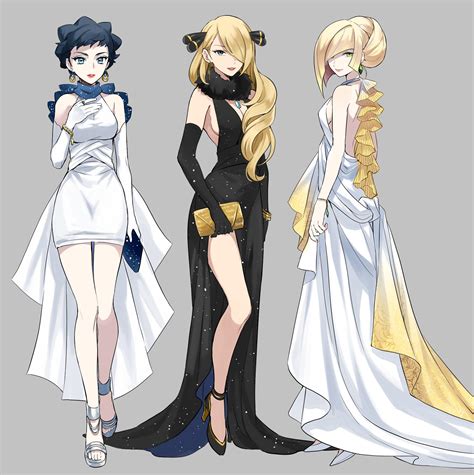 Cynthia Lusamine And Diantha Pokemon And 4 More Drawn By Yukin Es