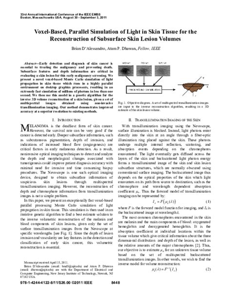 Pdf Voxel Based Parallel Simulation Of Light In Skin Tissue For The