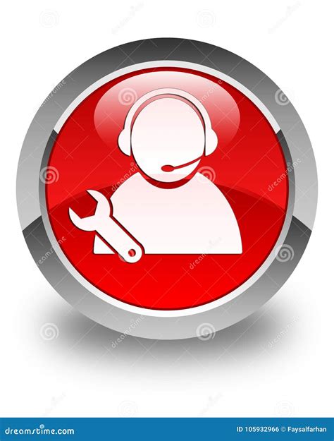 Tech Support Icon Glossy Red Round Button Stock Illustration Illustration Of Round Sign