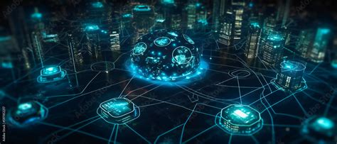 Connecting The Future Exploring The Power Of IoT Networks Generative AI Stock Illustration