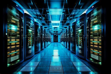 Server Room Or Server Computers Generative Ai Stock Illustration Illustration Of Computer