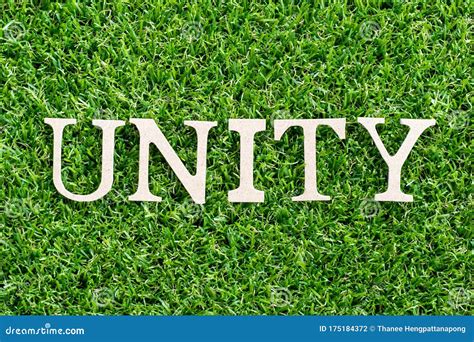 Wood Letter In Word Unity On Green Grass Background Stock Photo Image Of Teamwork Green