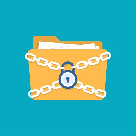 Flat File Folder Security Technology Icon Vector Image Design Illustration 13111279 Vector Art