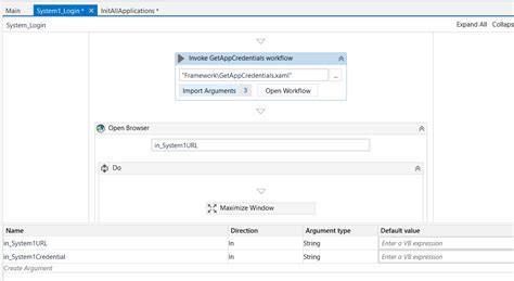 Invoke System1login Workflow The Given Key Was Not Present In The