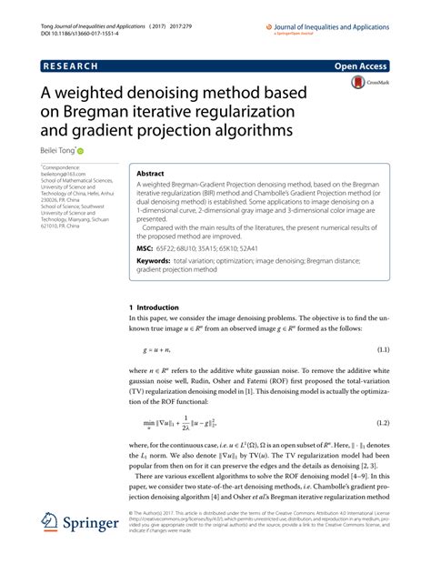pdf a weighted denoising method based on bregman iterative