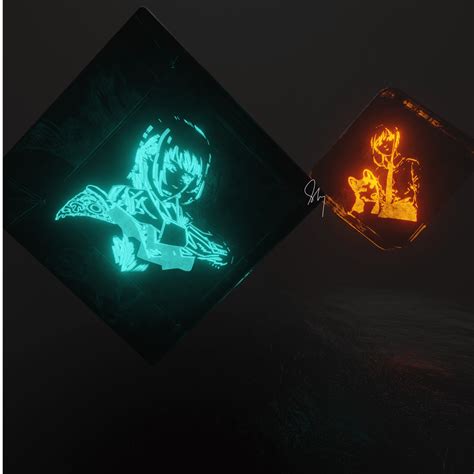 Neon Something Abstract Of Fami Makima On Rotated Shapes R Chainsawman