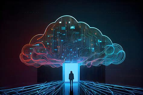 Premium Ai Image Cyber Security Ai Mind Network Management Modern Data Center Cloud Networking