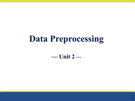 Data Preprocessing In Data Mining Lecture Slide Ppt