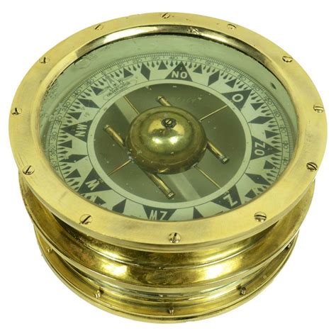 Large Brass Nautical Compass Signed Observator Rotterdam Of The 1930s
