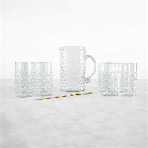 Hobnail Pitcher And Drinking Glasses Modern Locke