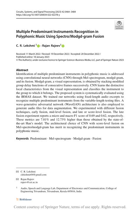 Multiple Predominant Instruments Recognition In Polyphonic Music Using Spectro Modgd Gram Fusion
