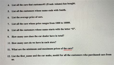 solved sql select practice case description a car dealer