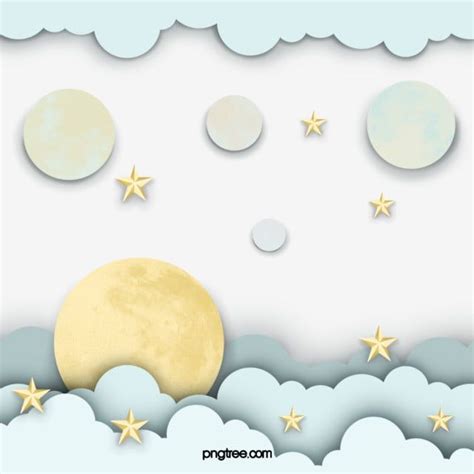종이 일러스트 컷 스타일 꿈꾸는 푸른 하늘 색다른 구름 하늘 달 Png 일러스트 및 Psd 이미지 무료 다운로드 Pngtree Sfondi