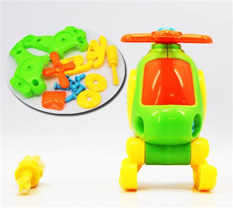 퍼즐 블록 플라스틱 삽입 기차 헬리콥터 모양 스크류 분해 블록 어린이 교육 완구 스케일 모델 건축 및 건설 장난감