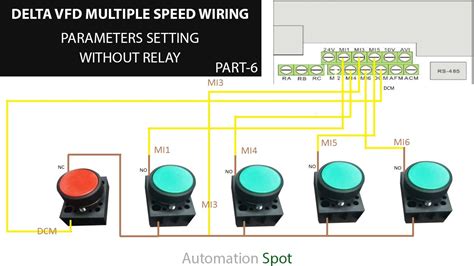 Delta Vfd Multiple Speed Or Steps Wiring And Parameters Setting Without Relay Part YouTube