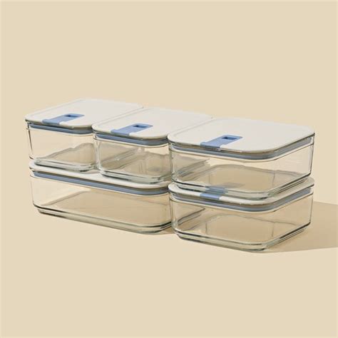 비밀특가 네오플램 퍼펙트씰m 유리 밀폐용기 진공 반찬통 냉동밥보관 용기 5종세트 7호 Ssgcom