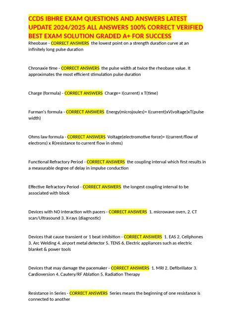 Ccds Ibhre Exam Questions And Answers Latest Update 2024 2025 All