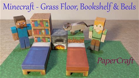 Minecraft Papercraft Bookshelf