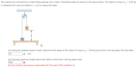 Solved Two Objects Are Connected By A Light String Passing