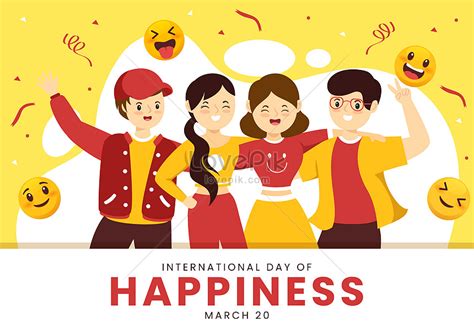 세계 행복의 날 그림 일러스트 무료 다운로드 Lovepik
