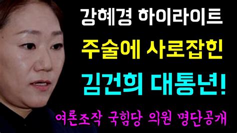 강혜경 국정감사 하이라이트 주술에 사로잡힌 김건희 대통년 여론조작 국힘당 의원 명단 공개 어 메이징하다 Youtube