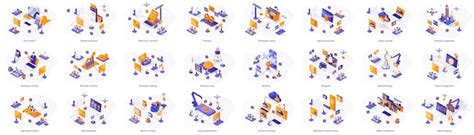 Premium Vector Mega Set Of Isometric Concepts Contains Such Business Development Travel Devops