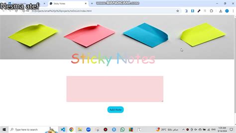 Nesma Atef On Linkedin Webdevelopment Stickynotes Html Css Javascript Bootstrap 30