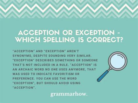 Acception Or Exception Which Spelling Is Correct