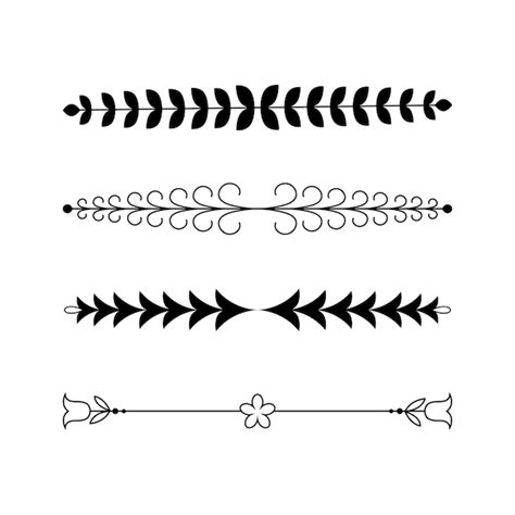 벡터에서 흰색 배경에 고립 된 테두리 집합입니다 장식 요소 프리미엄 벡터