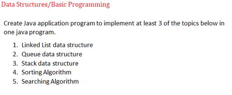 Solved Data Structuresbasic Programming Create Java