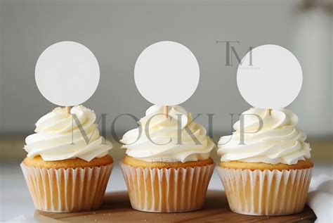 Circle Topper Mockup Blank Cupcake Toppers 4078644