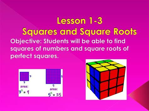 Ppt Lesson 1 3 Squares And Square Roots Powerpoint Presentation Free