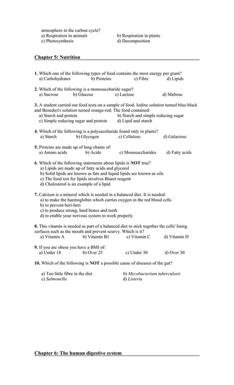 Hsb Multiplechoice Questions Csec 2016 Doc Biological Sciences
