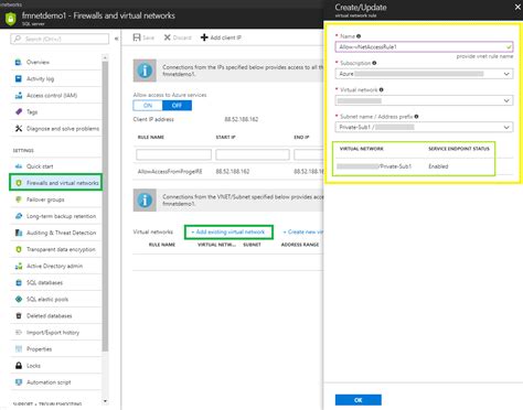 Azure Sql Database How To Manage Connectivity With Vnet Service