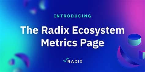 Introducing The Radix Ecosystem Metrics Page The Radix Blog Radix Dlt