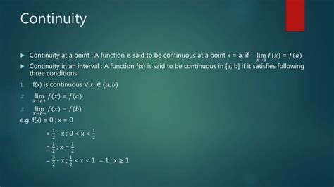 Gate Engineering Maths Limit Continuity And Differentiability Pptx Physics Science