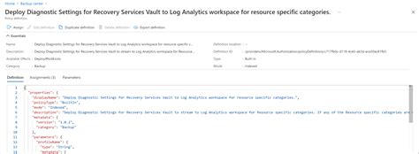 대규모로 자격 증명 모음 진단 설정 구성 Azure Backup Microsoft Learn
