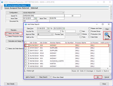 Production Production Process Issue Assigned Raw Material Internal