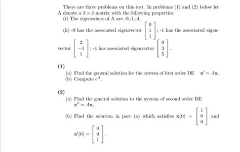 Solved There Are Three Problems On This Test In Problems