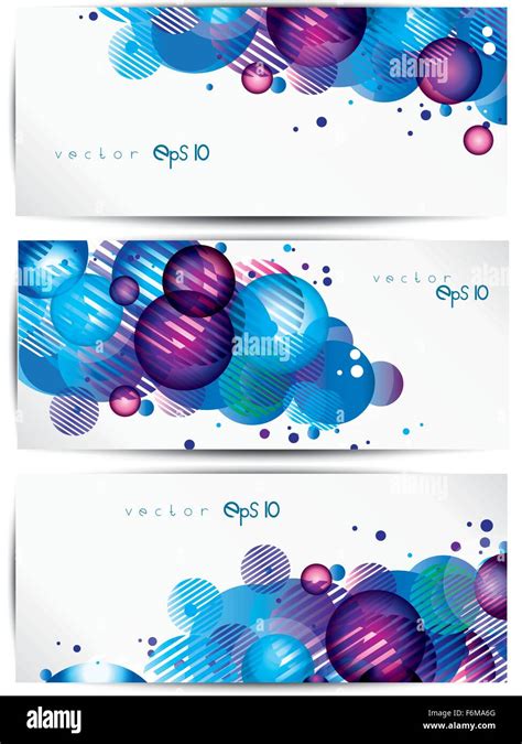Set Of Abstract Colorful Web Headers And Cards Abstract Vector