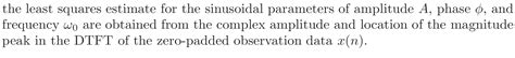 Sinusoidal Frequency Estimation