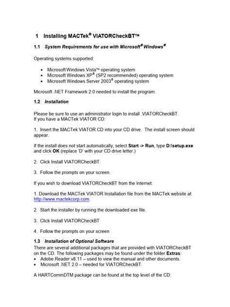 Installation Pdf Microsoft Windows Operating System