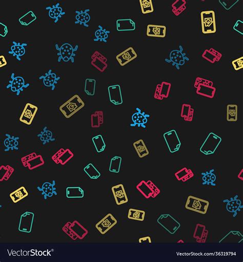 Set Line System Bug Glass Screen Protector Vector Image