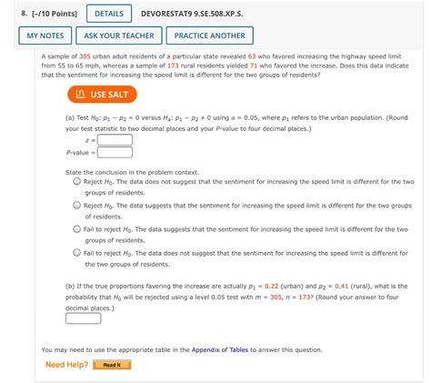 Solved 8 10 Points DETAILS DEVORESTAT9 9 SE 508 XP S Chegg Com