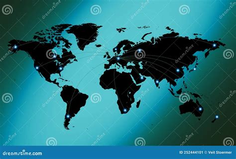 world map with some connections stock illustration illustration of abstract server 252444101