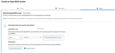 Install Local Openshift Cluster 417 Using Crc Computingforgeeks
