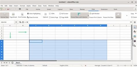How To Freeze And Unfreeze Rows And Columns In Libreoffice Calc