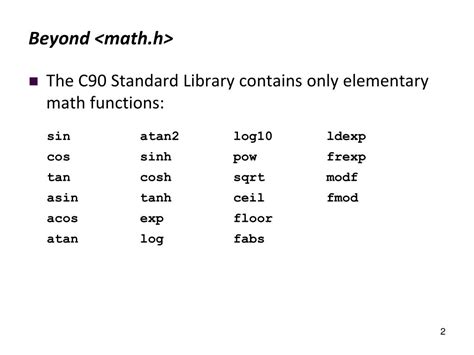 Ppt Ece 103 Engineering Programming Chapter 55 C Math Library Powerpoint Presentation Id4109432