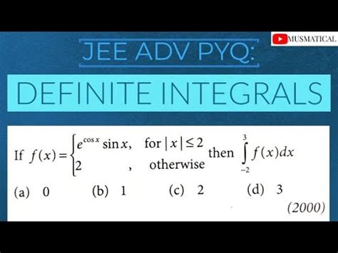 JEE ADV PYQ DEFINITE INTEGRALS YouTube