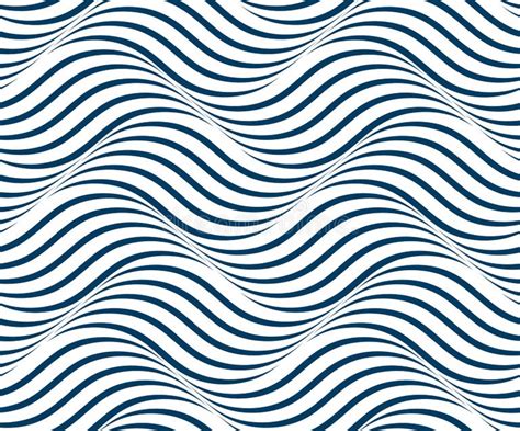 Water Waves Seamless Pattern Vector Curve Lines Abstract Repeat Tiling